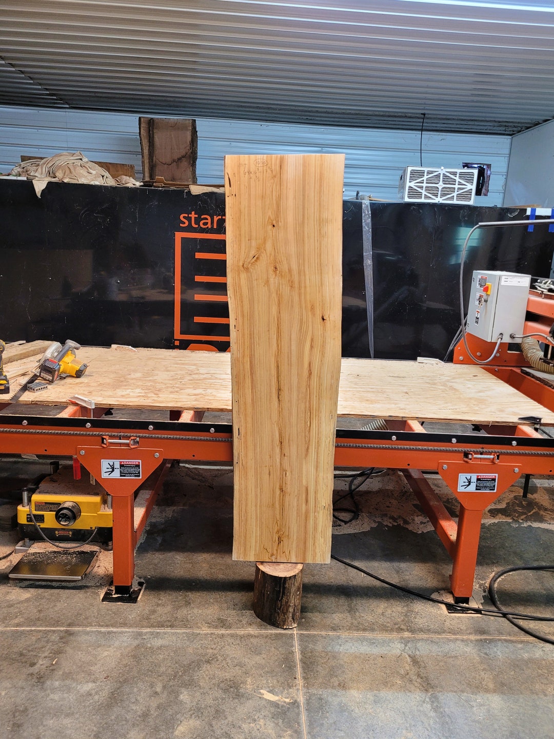 Ash Wood Slab. 64" X 16.25-17.5" X 1 3/8" Live-edge, Multi-figured Slab ...