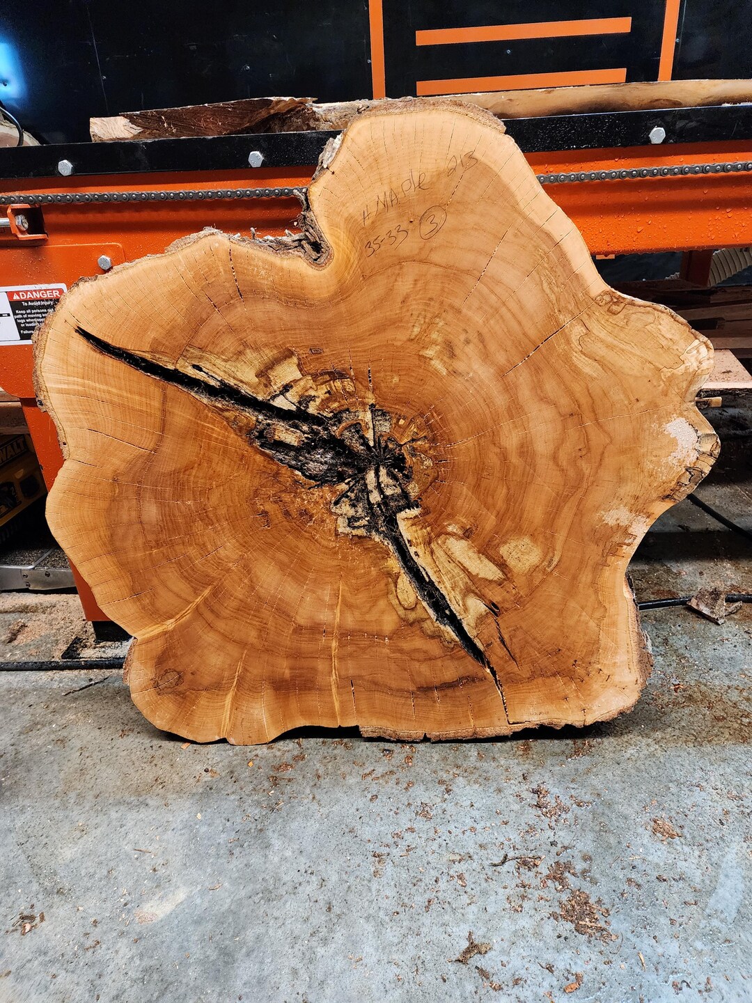 Spalted Hard Maple Live-edge Wood Slab Cookie/round Slab 35 30 Wide X 3 ...