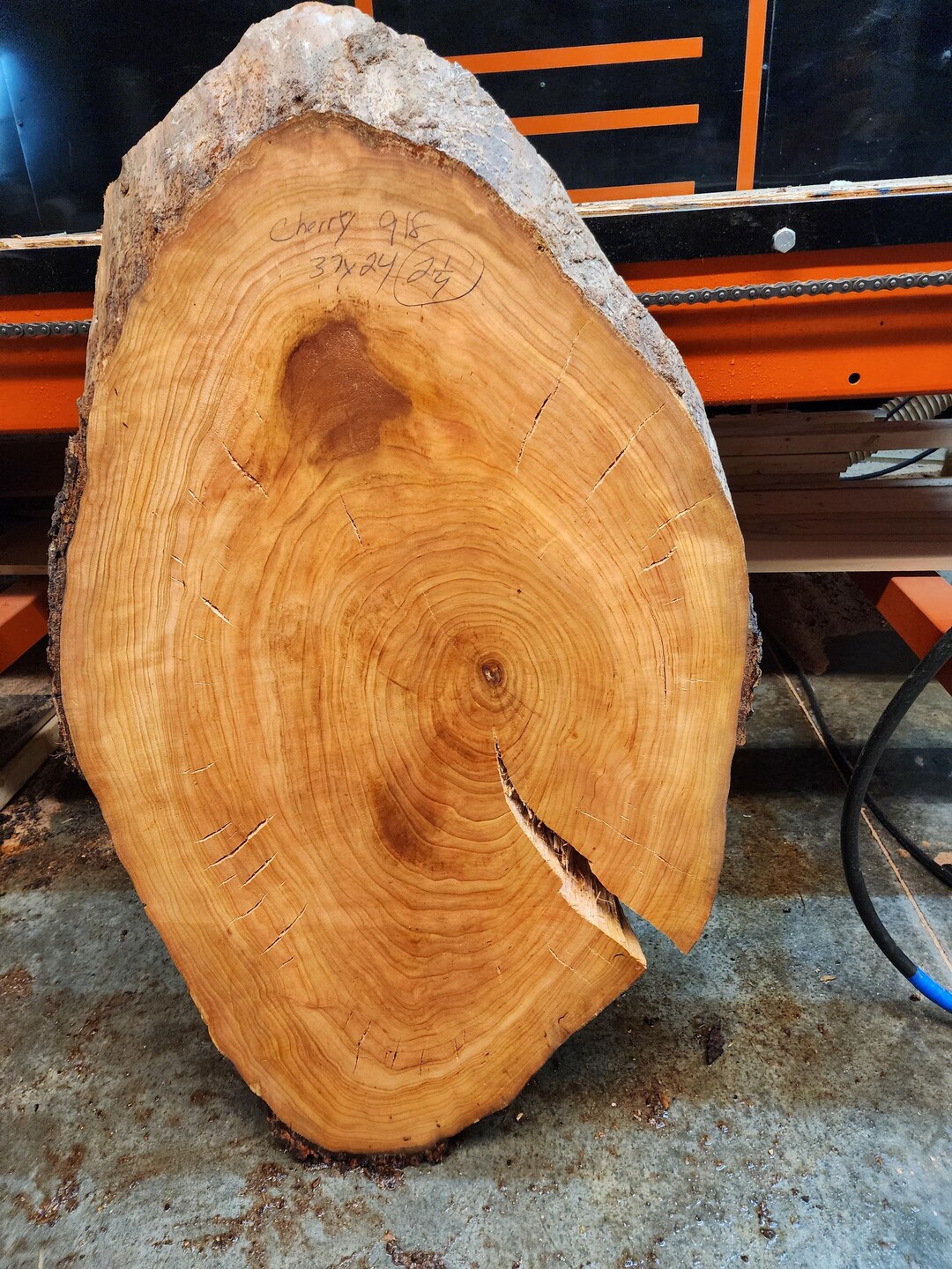 Cherry Live-edge Wood Slab | Cookie/round Slab | 37" X 24" X 2.25 ...