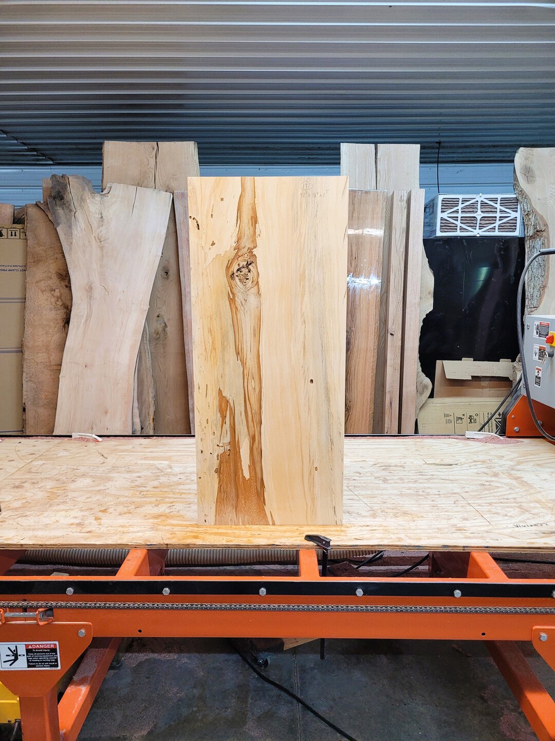Elm, Spalted Slab. Square-edged, Multi-figured. Flattened, Planed ...