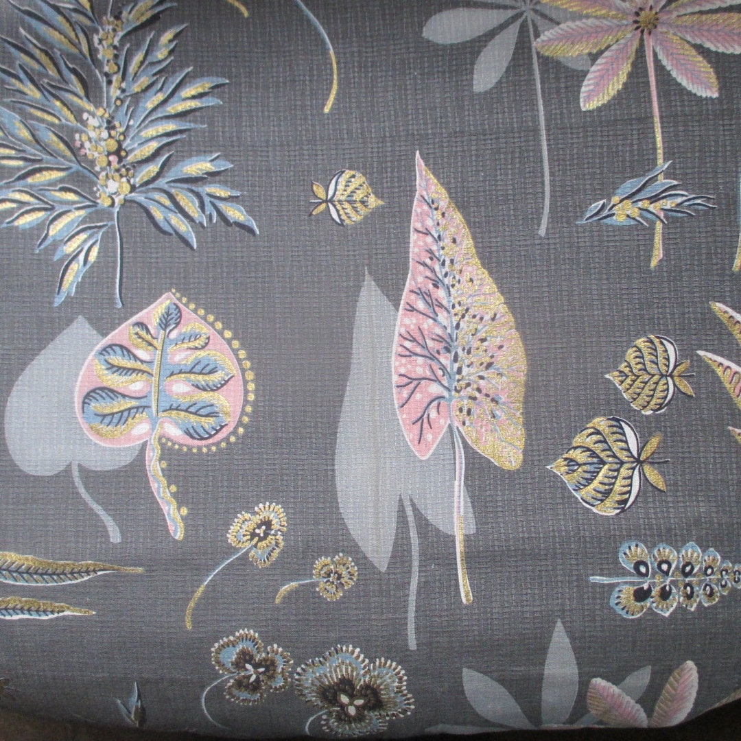 Vintage 1950s Atomic Plant Waffle Cotton With Pinks, Blues, Gold on a ...