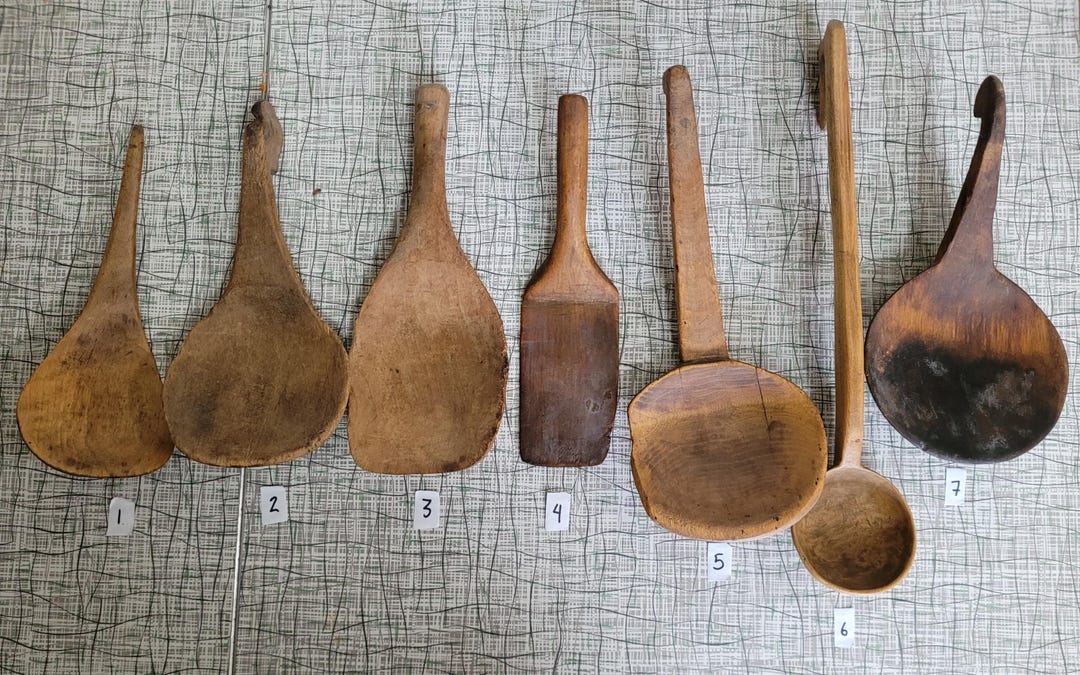 Antique Indigenous Native Hand Carved Ladle Wood Spoons Rustic Beauties ...