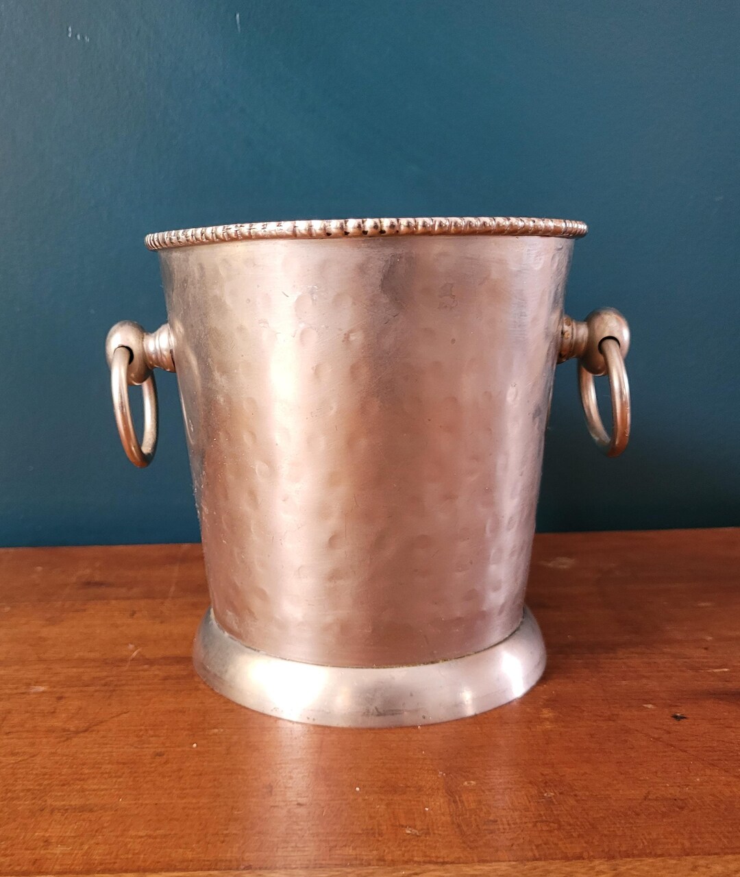 Vintage Hammered Pewter Small Ice Bucket / Vase / Container - Pretty - Etsy