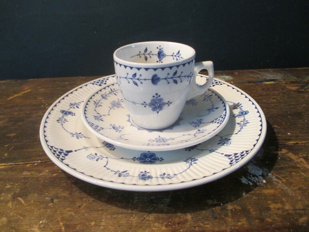 Vintage Furnivals of England Denmark Dessert Set, Cup/saucer and ...