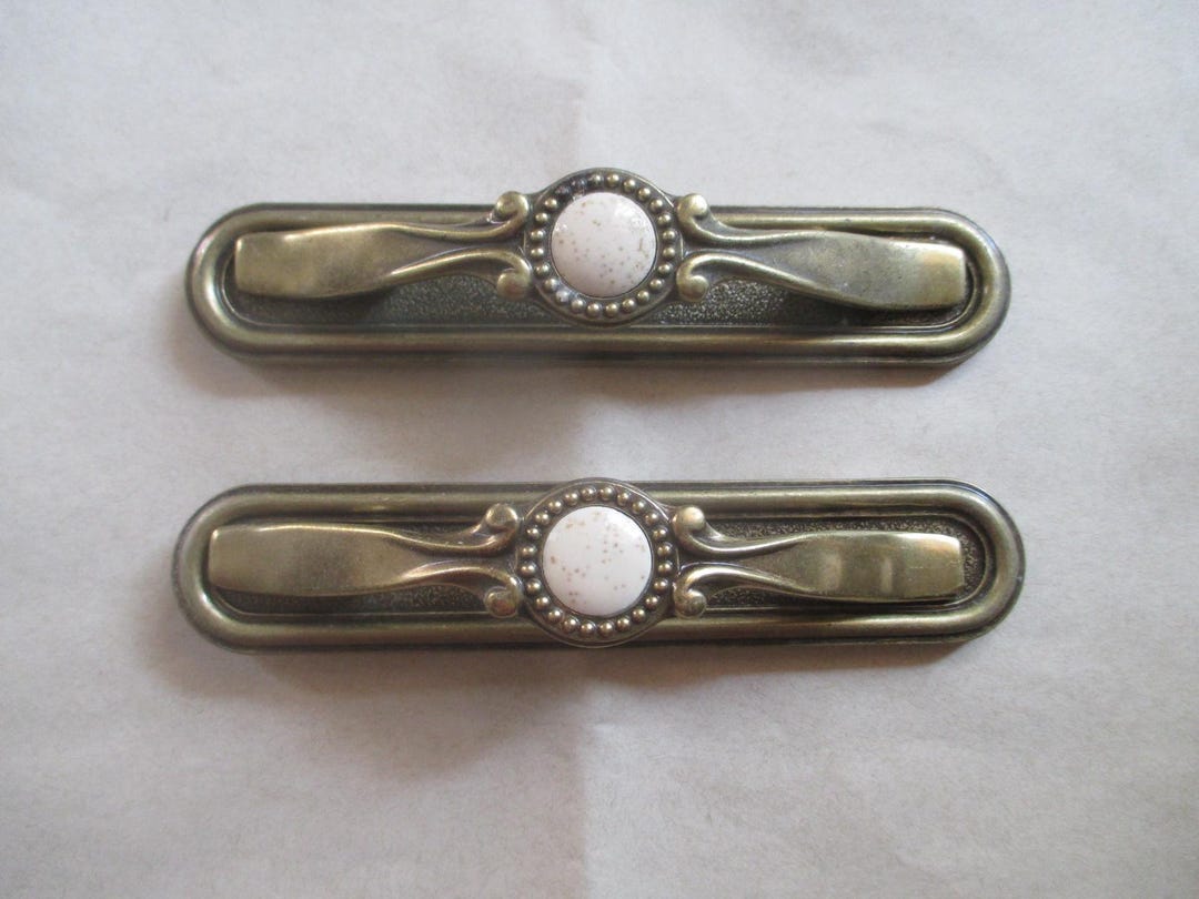 Set of 4 Vintage 70's Amrock Cabinet Handles With Speckled Stone and ...