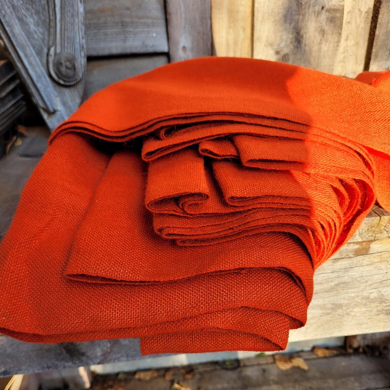 Orange Linen Fabric - Etsy