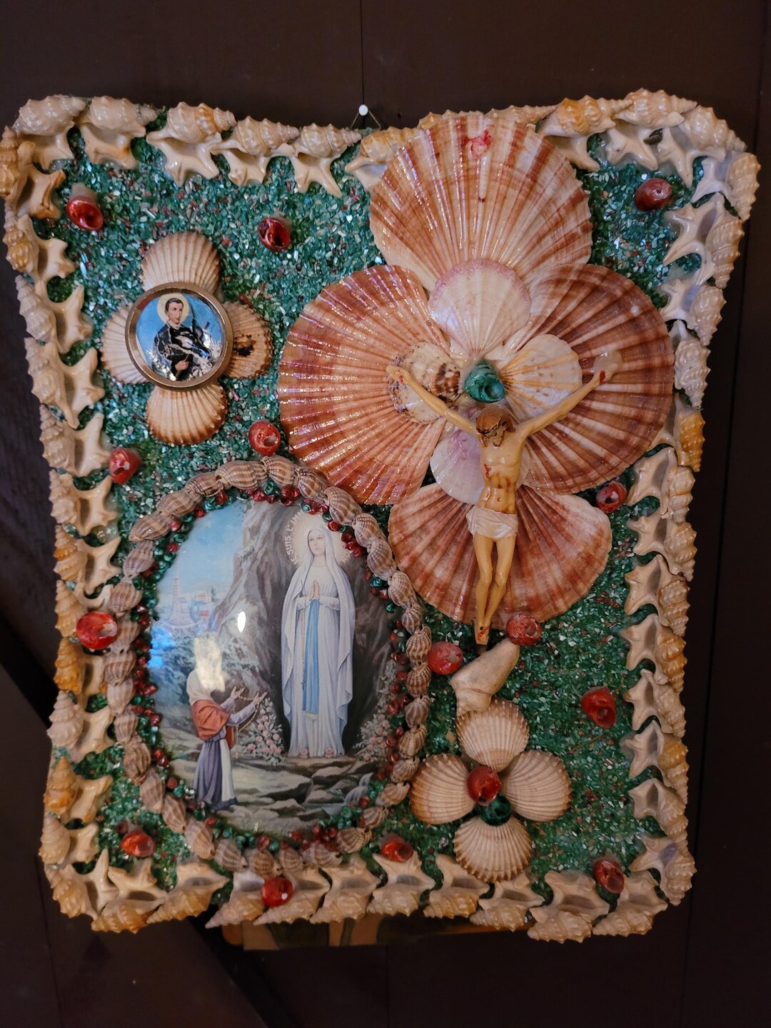 Vintage Italian Religious Shell Art: Scalloped Wall Decor - Etsy