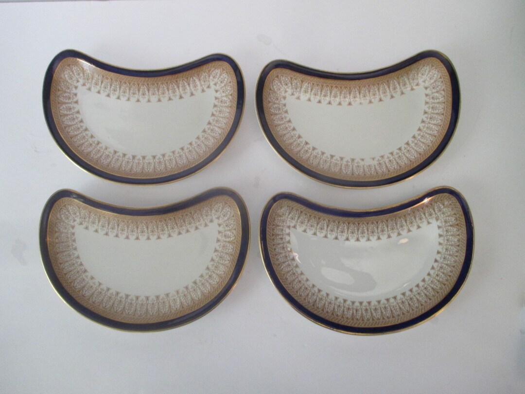 Pair of Large Kidney Shaped Bone Plates Antique Royal China - Etsy