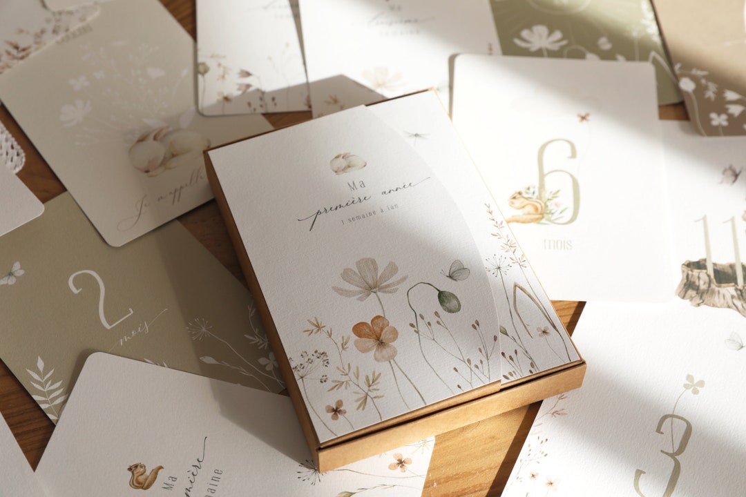 16 Baby Milestone Cards First Year Spring Countryside Forest Unisex ...