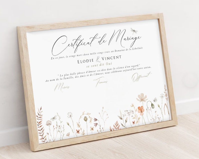 Union Certificate Marriage Certificate Customizable Poster - Etsy