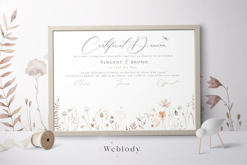 Union Certificate Marriage Certificate Customizable Poster - Etsy