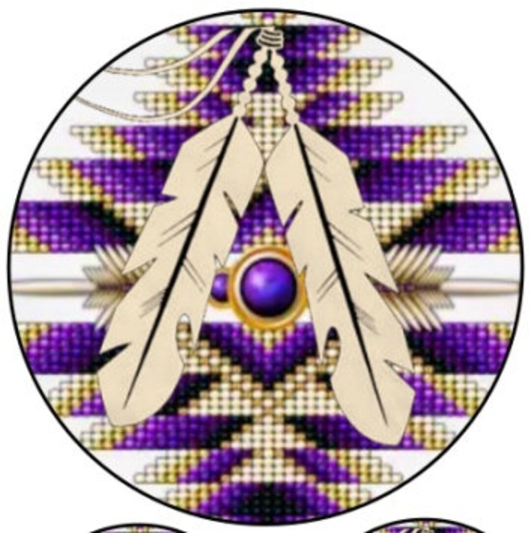 Tan/purple 2 Feather Design - Etsy