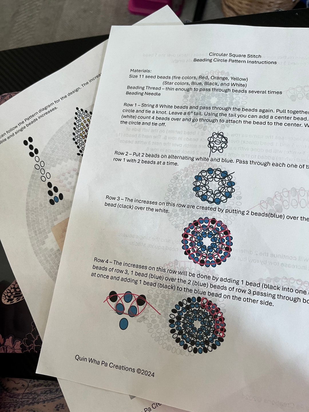 Circular Square Stitch Star Pattern - Etsy