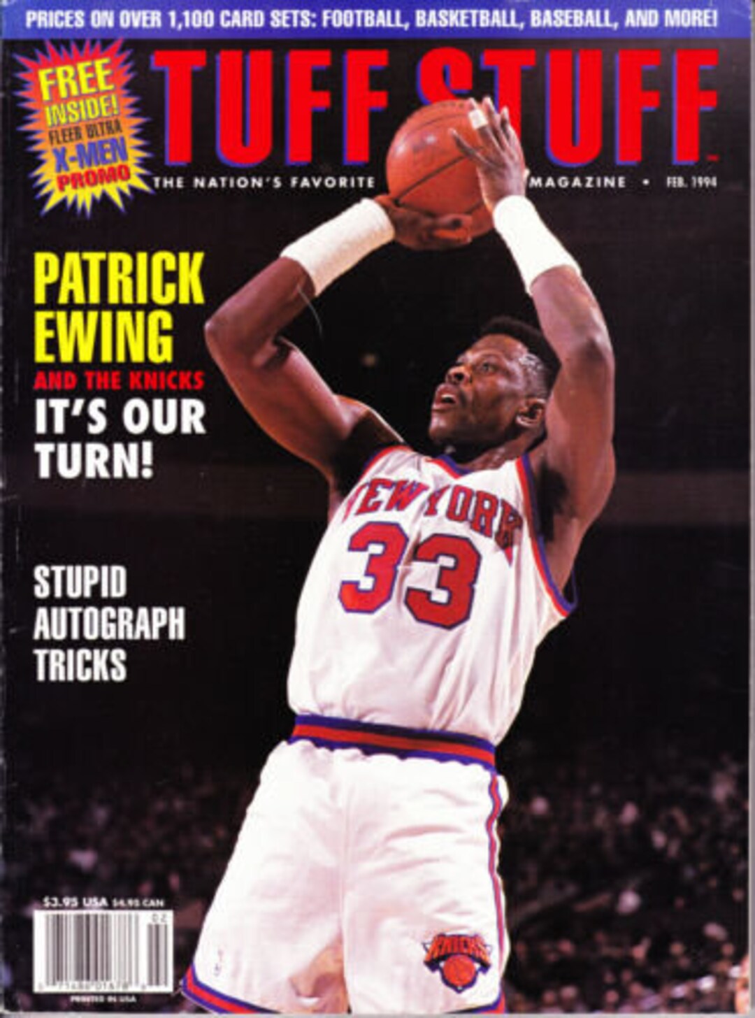 Tuff Stuff Magazine February 1994 Patrick Ewing Cover Baseball Price ...