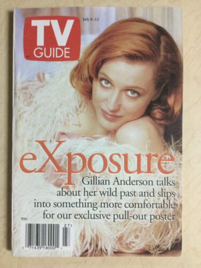 TV Guide Exposure Gillian Anderson Sexy Cover No Label Pull Out Poster ...