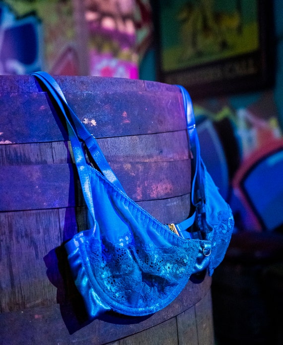 Teal Satin and Lace Plunge Bra Adjustable Bra Teal Bra Blue | Etsy