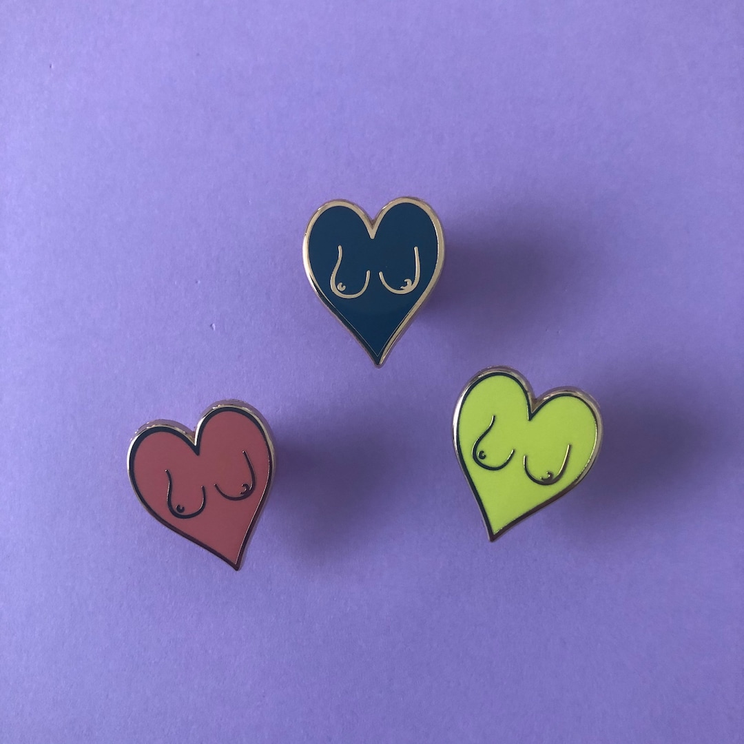 Boobs Pin Badge Breast Pin Tits Enamel Pin Gold Boobs Pin Breast