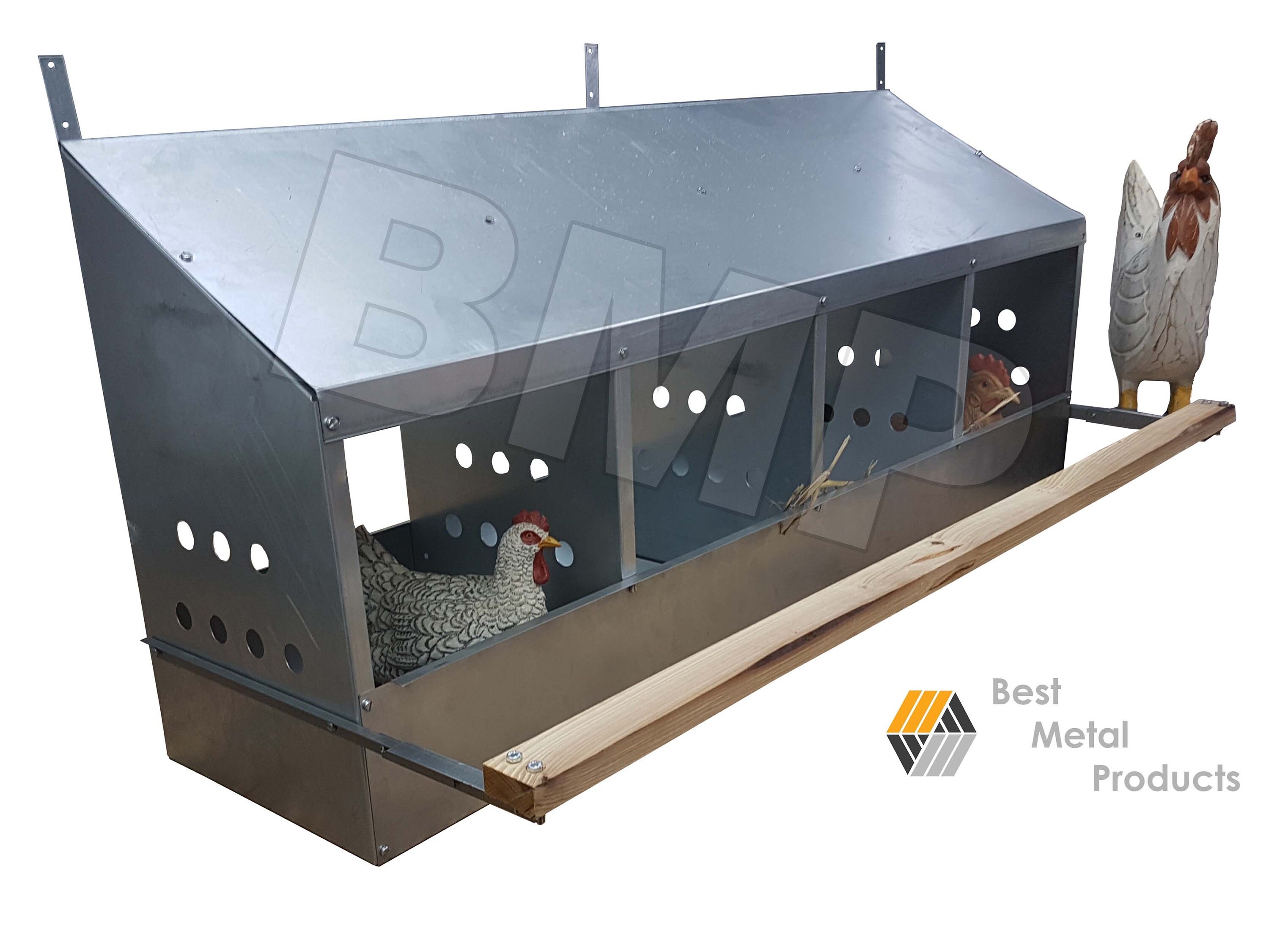 Heavy Duty 3 Hole Chicken Nesting Box – Galvanized Steel Hen House With ...