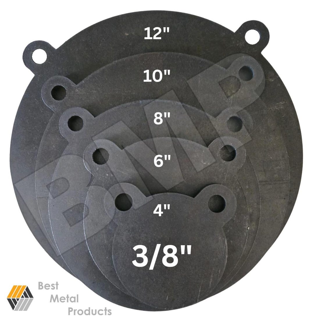 Set of AR500 Steel Gong Shooting Target 3/8" – 4" 6" 8" 10" and 12 ...