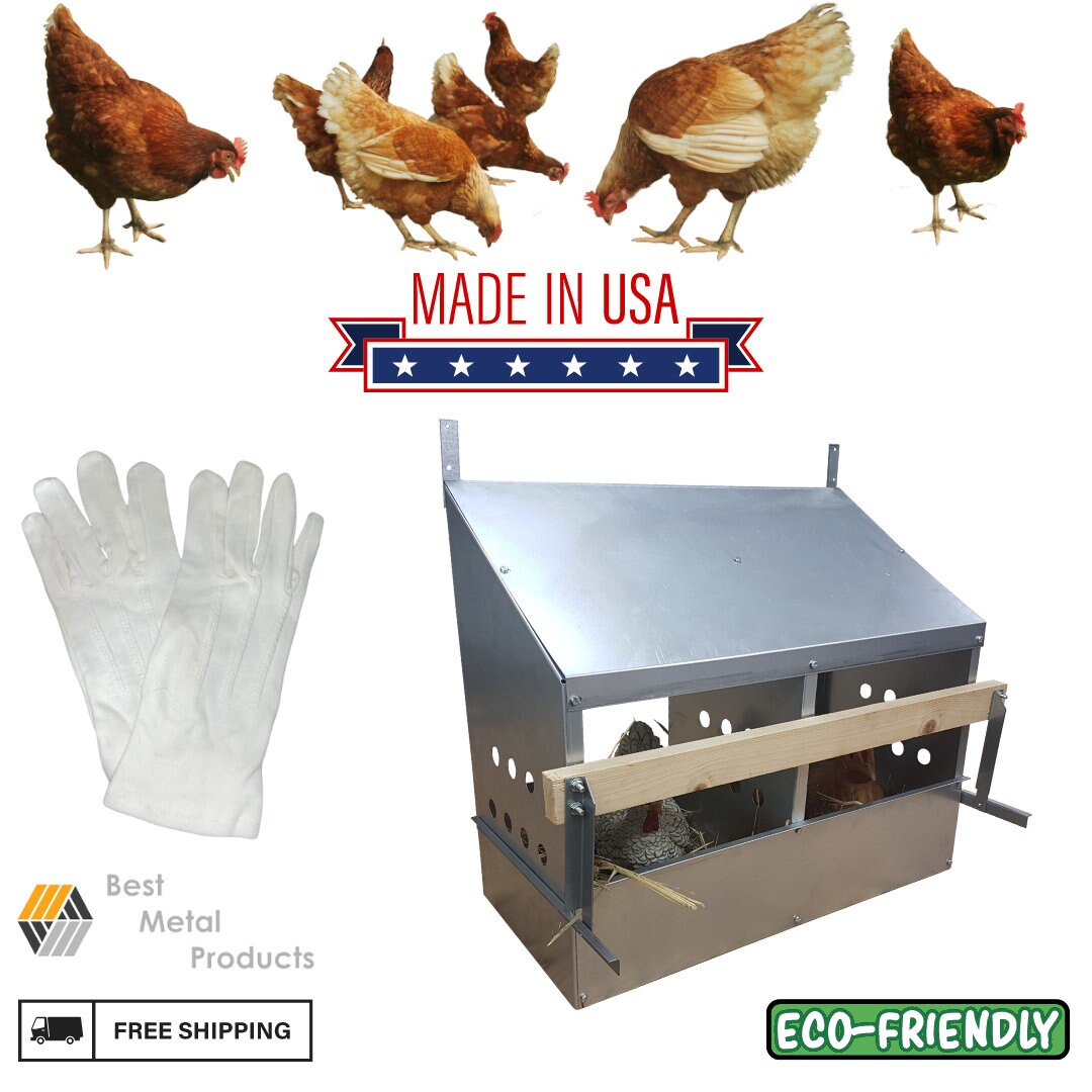 2 Hole Heavy Duty 23ga Galvanized Chicken Nesting Laying Roost Box ...