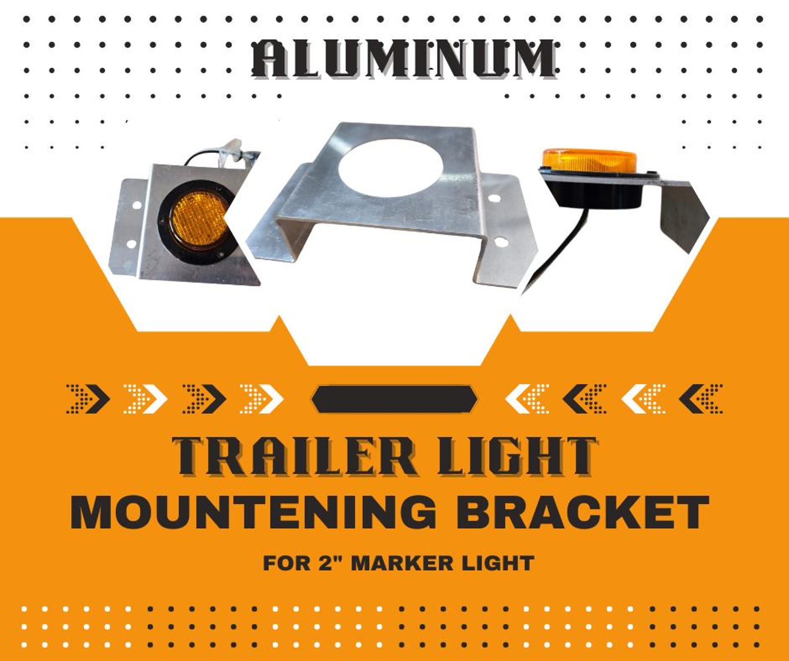 Trailer Light Mounting Bracket – 14-gauge Aluminum Bracket for 2" Round ...