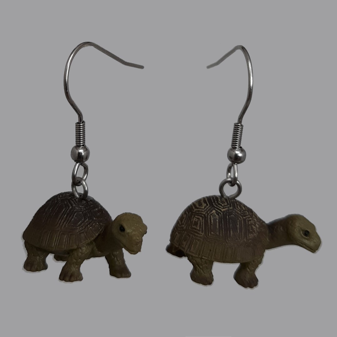 CUTE TURTLE Dangle Earrings 3D Animal Charm Earrings 316L Surgical ...