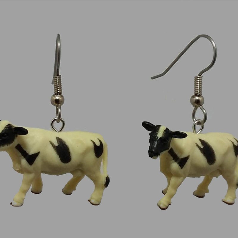 Cow Earrings - Etsy