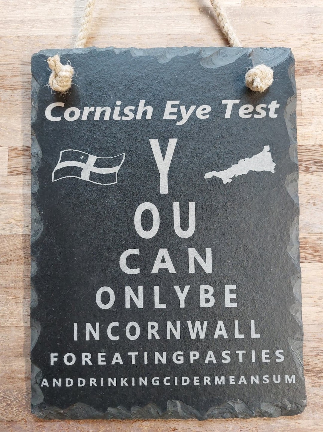 Hanging Cornish Eye Test Slate Eteched - Etsy UK