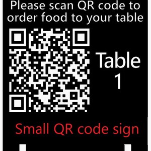 QR Code Table Number, QR Code Menu Sign, Table Number Personalised to ...