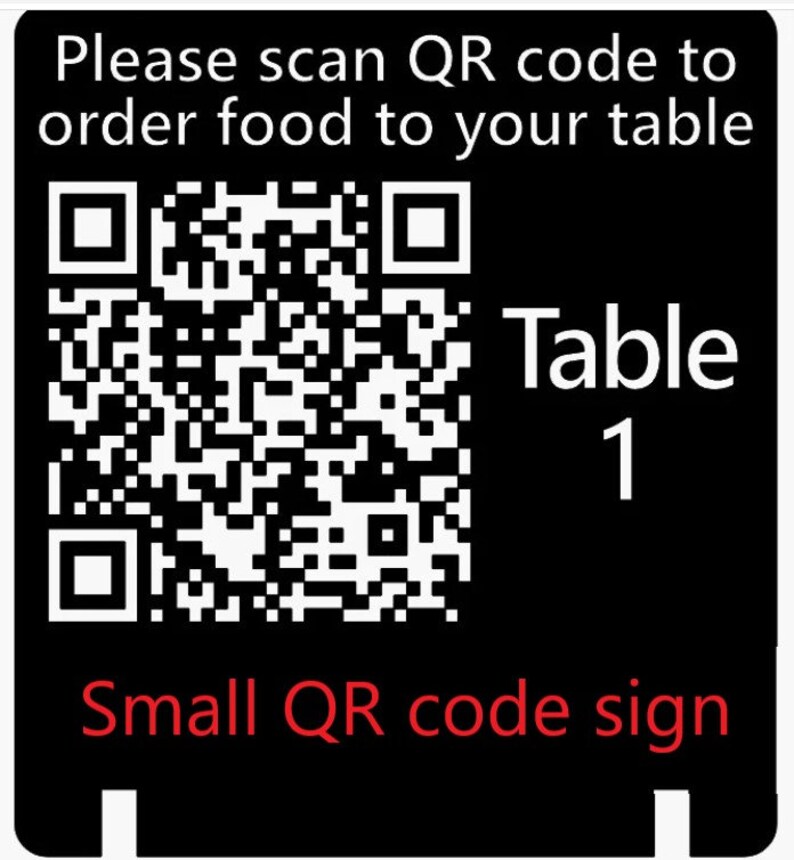 QR Code Table Number QR Code Menu Sign Table Number | Etsy UK