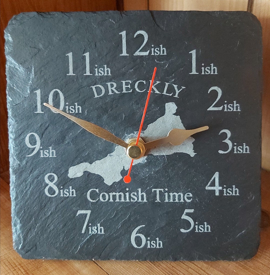 Dreckly Slate Clock Free Standing Mantelpiece Desktop Mantel Clock ...