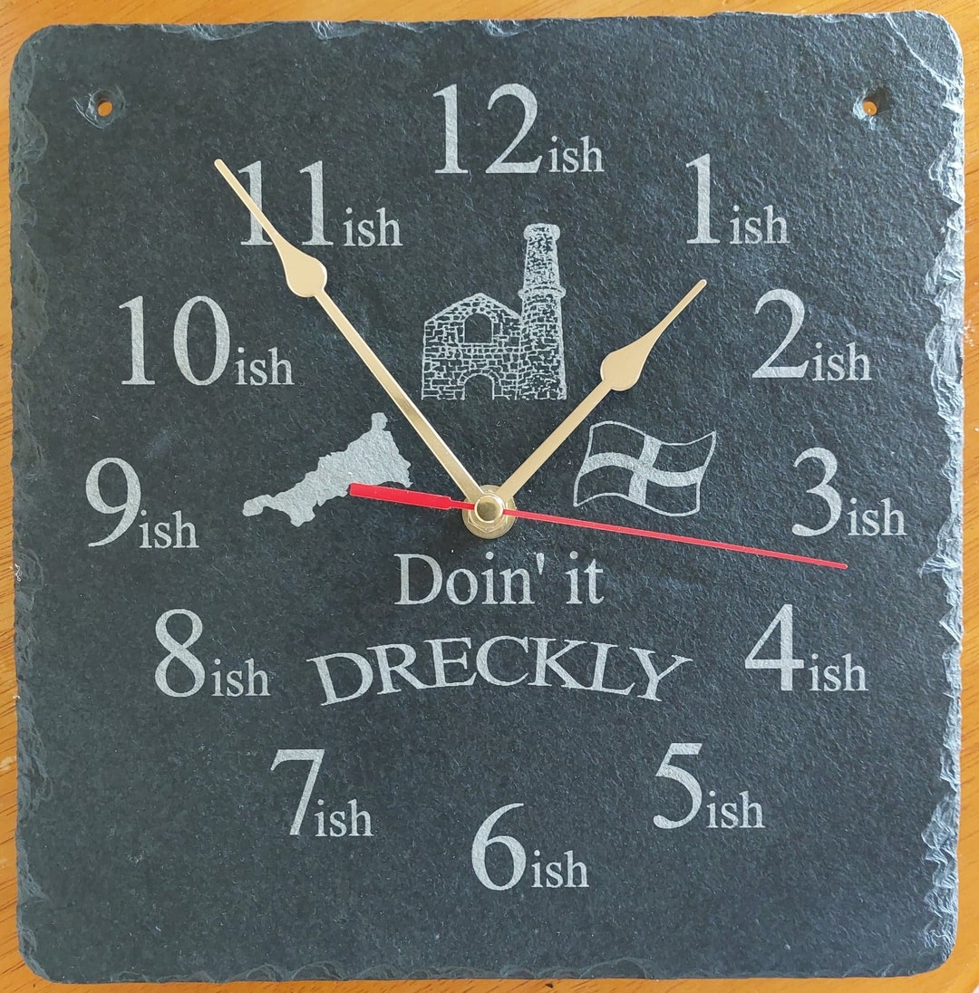 Doin' It Dreckly Slate Etched Clock Etched in Cornwall - Etsy UK
