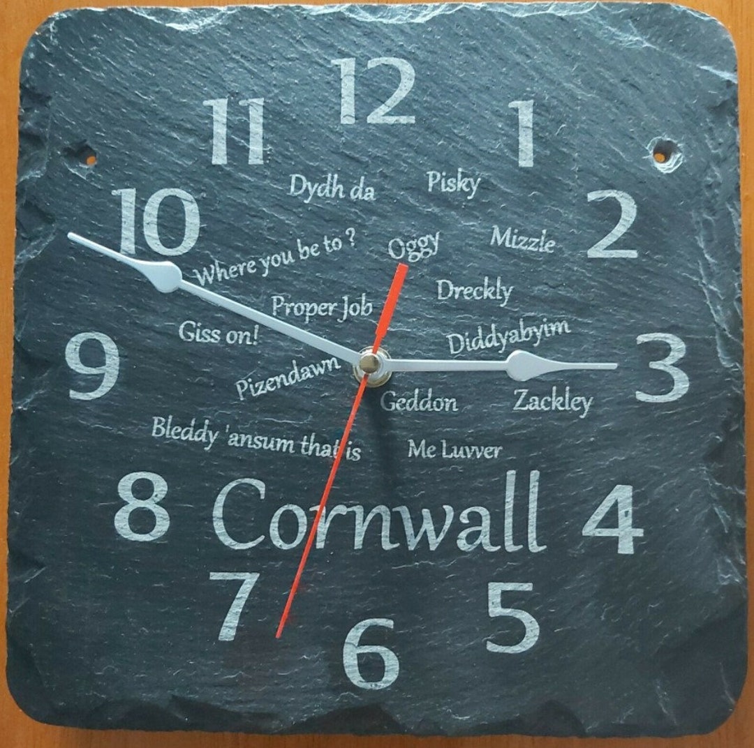 Dreckly Slate Clock - Etched in Cornwall Cornish Sayings Cornish Clock ...