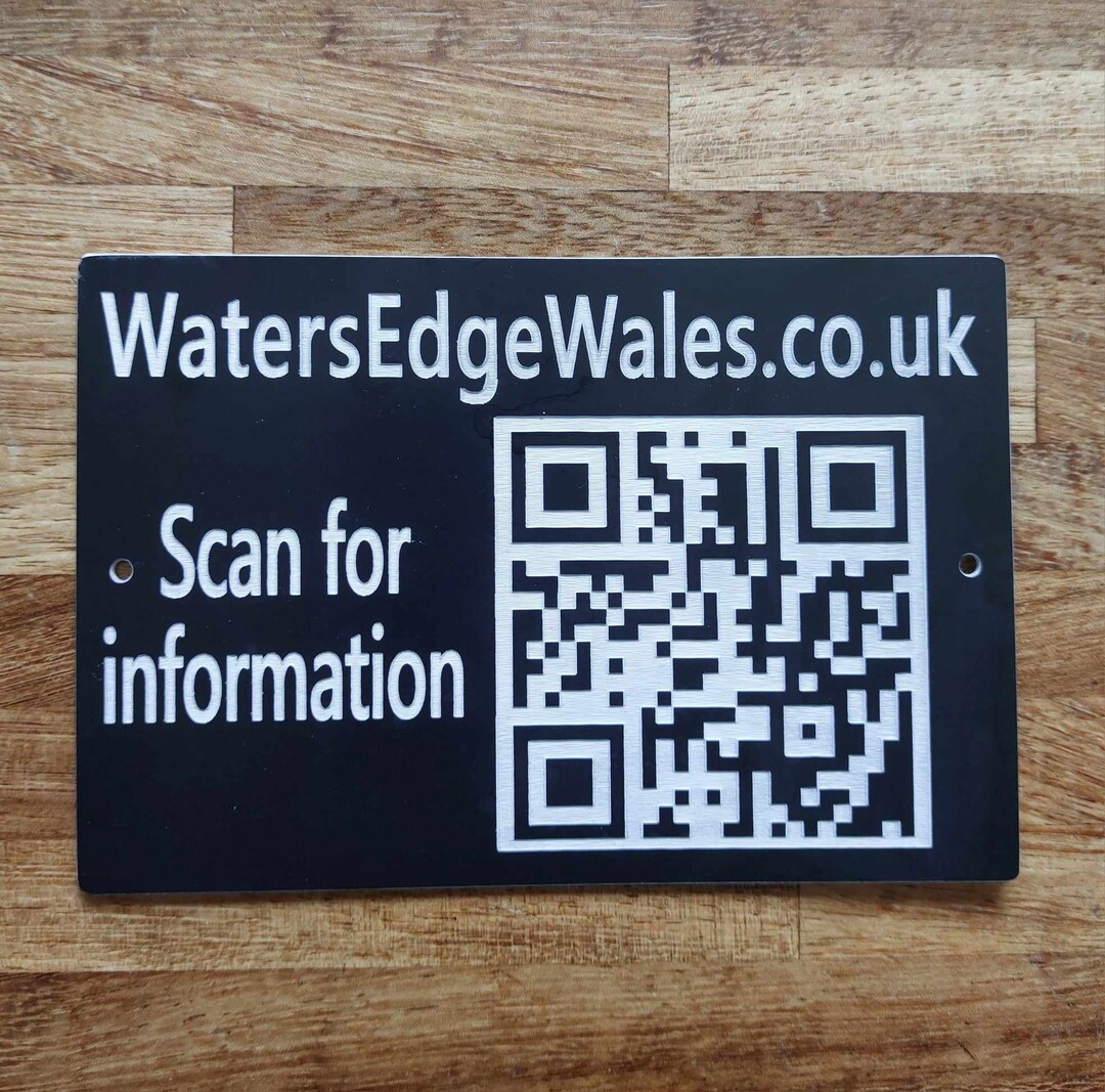 Custom Laser Engraved QR Code Sign: Business Details Plaque - Etsy UK