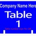 QR Code Table Number, QR Code Menu Sign, Table Number Personalised to ...