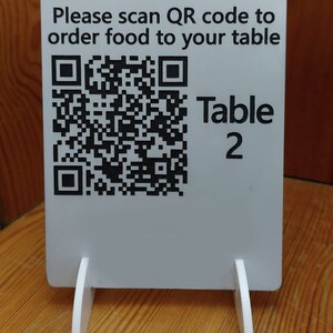 QR Code Table Number, QR Code Menu Sign, Table Number Personalised to ...