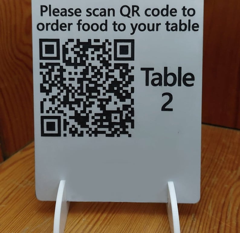 QR Code Table Number QR Code Menu Sign Table Number | Etsy UK