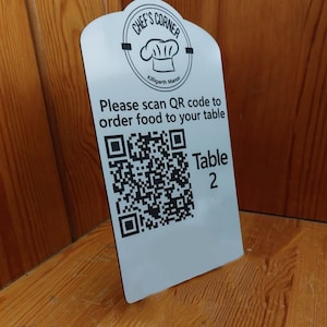 QR Code Table Number, QR Code Menu Sign, Table Number Personalised to ...