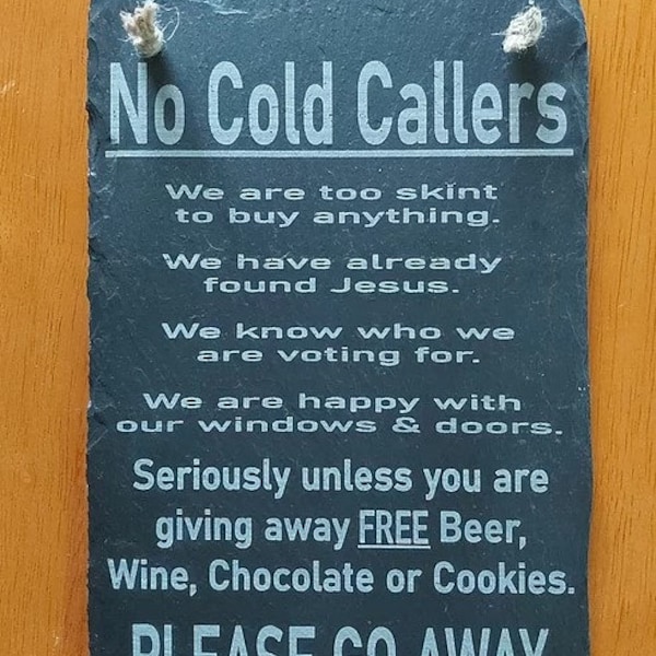No Cold Callers Sign - Etsy UK
