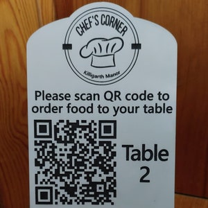QR Code Table Number, QR Code Menu Sign, Table Number Personalised to ...