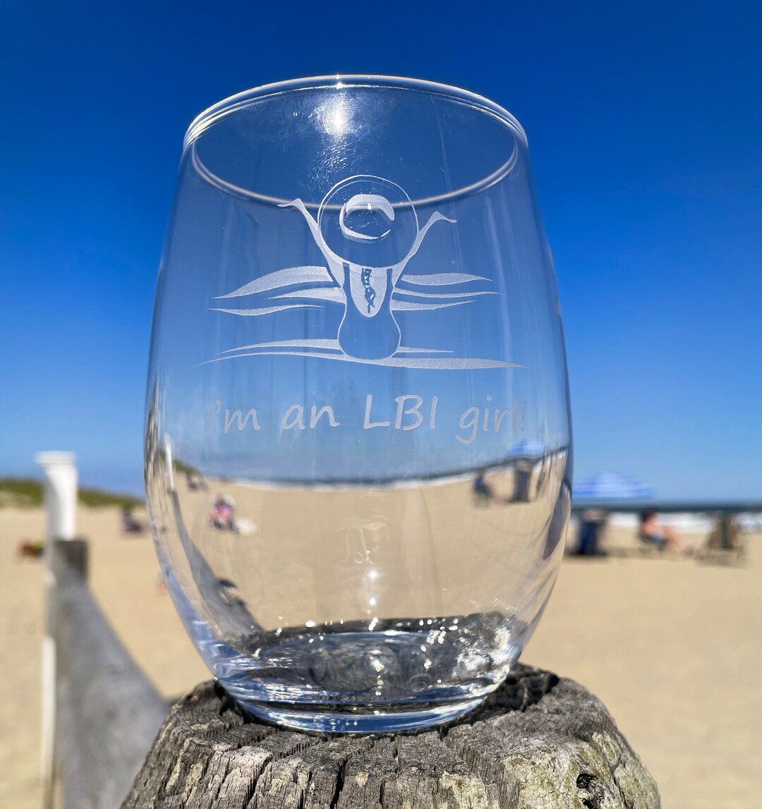 Set of 4 - Custom Engraved I'm an LBI Girl! Stemless Wine Glasses - Etsy