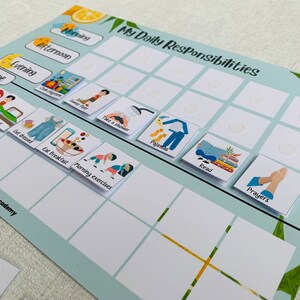 Daily Responsibilities Chore Chart Printable Visual Routine Kids Daily ...