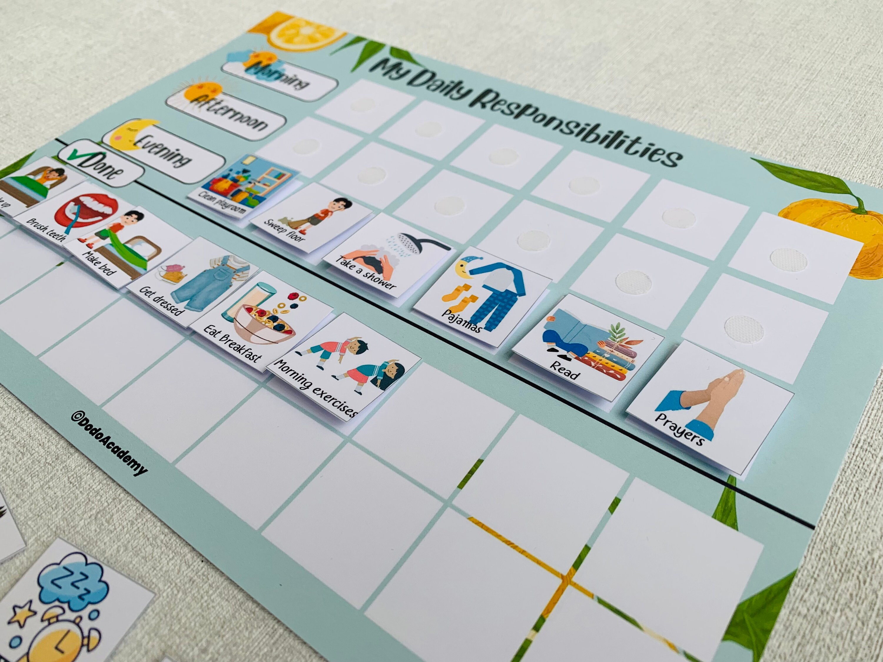 Daily Responsibilities Chore Chart Printable Visual Routine Kids Daily ...