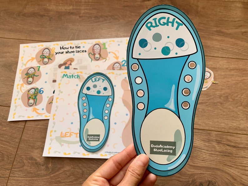 Shoe Tying Practice for Kids Shoe Lacing Cards Fine Motor Life Skills ...