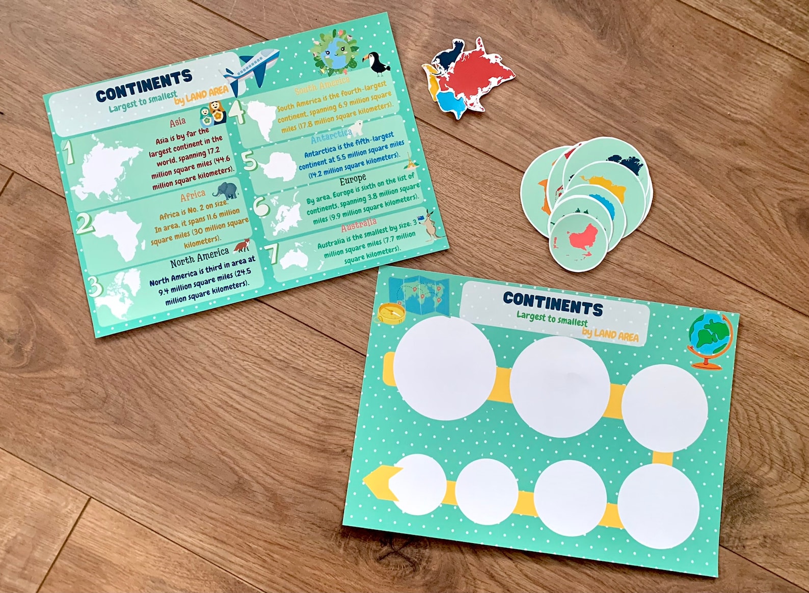 Continents & Oceans Printable Activity and Flashcards Pack World ...