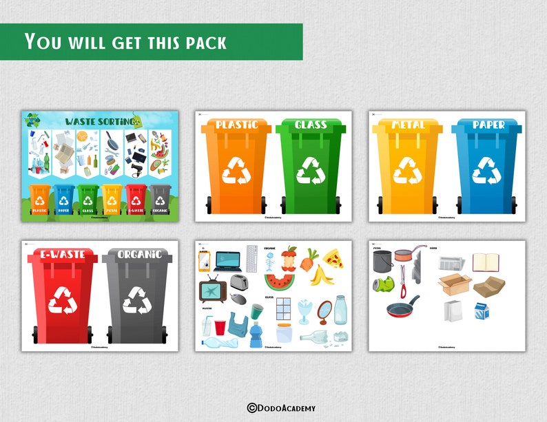 Waste Sorting Activity Recycling Game Earth Day Printable Garbage ...