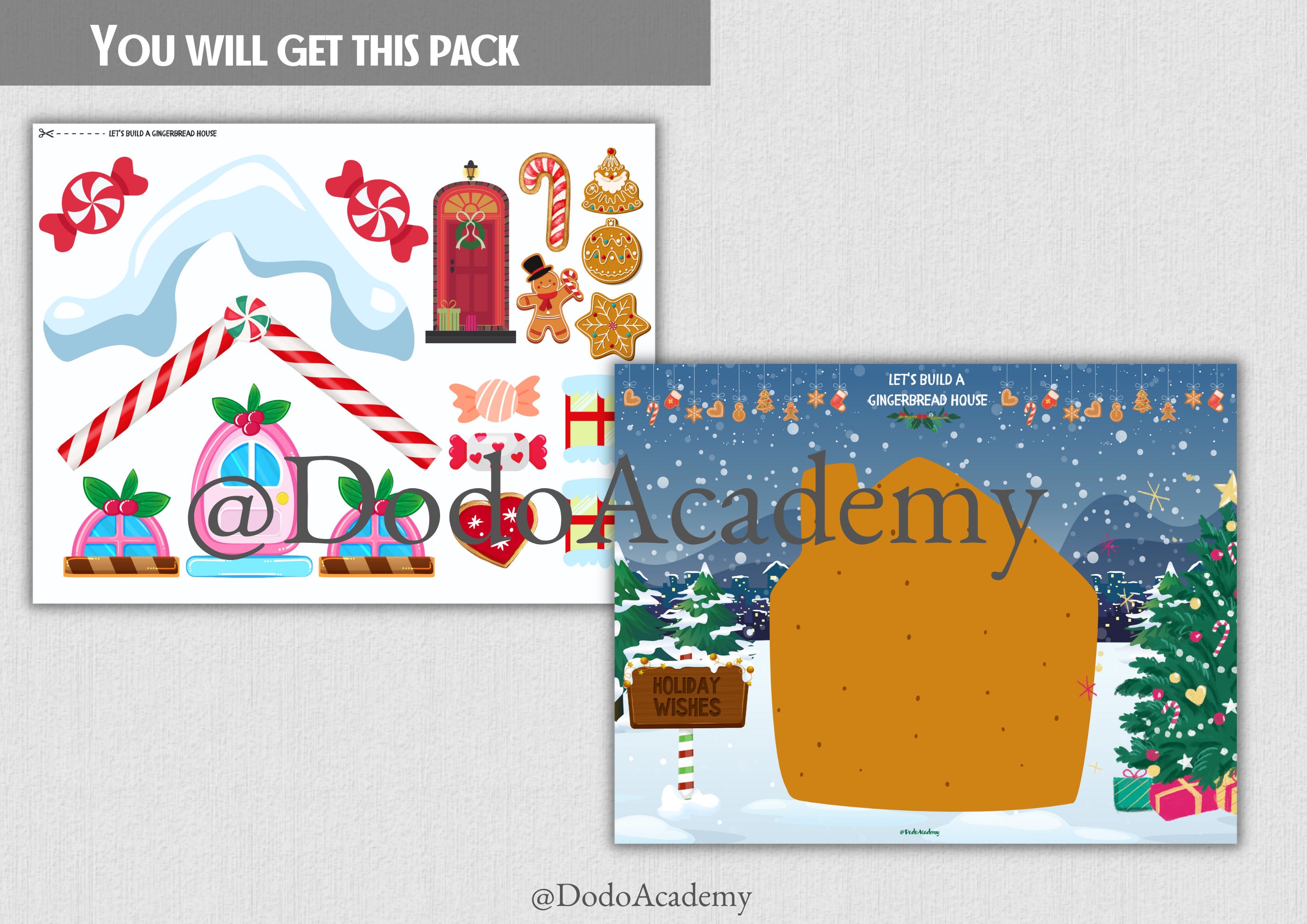 Gingerbread House Activity: Winter Christmas Busy Book (PDF Printable ...