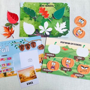 Fall Busy Book Printable Quiet Book Autumn Toddler Busy Book Homeschool ...