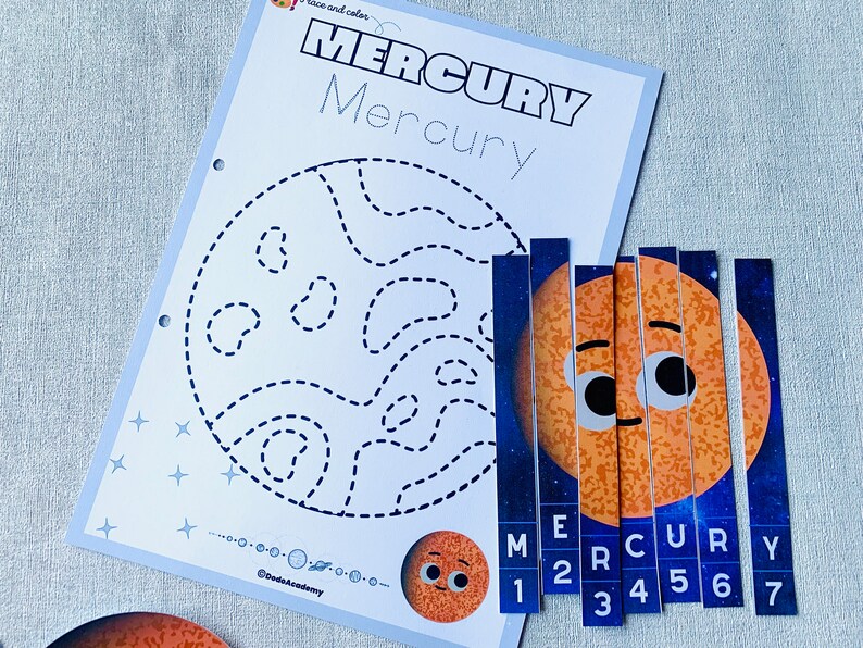 Mercury Activity Pack Solar System Busy Book Pages Outer Space Learning ...