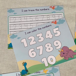 Custom Name Tracing Practice Dinosaur Birthday and Age Learning ...
